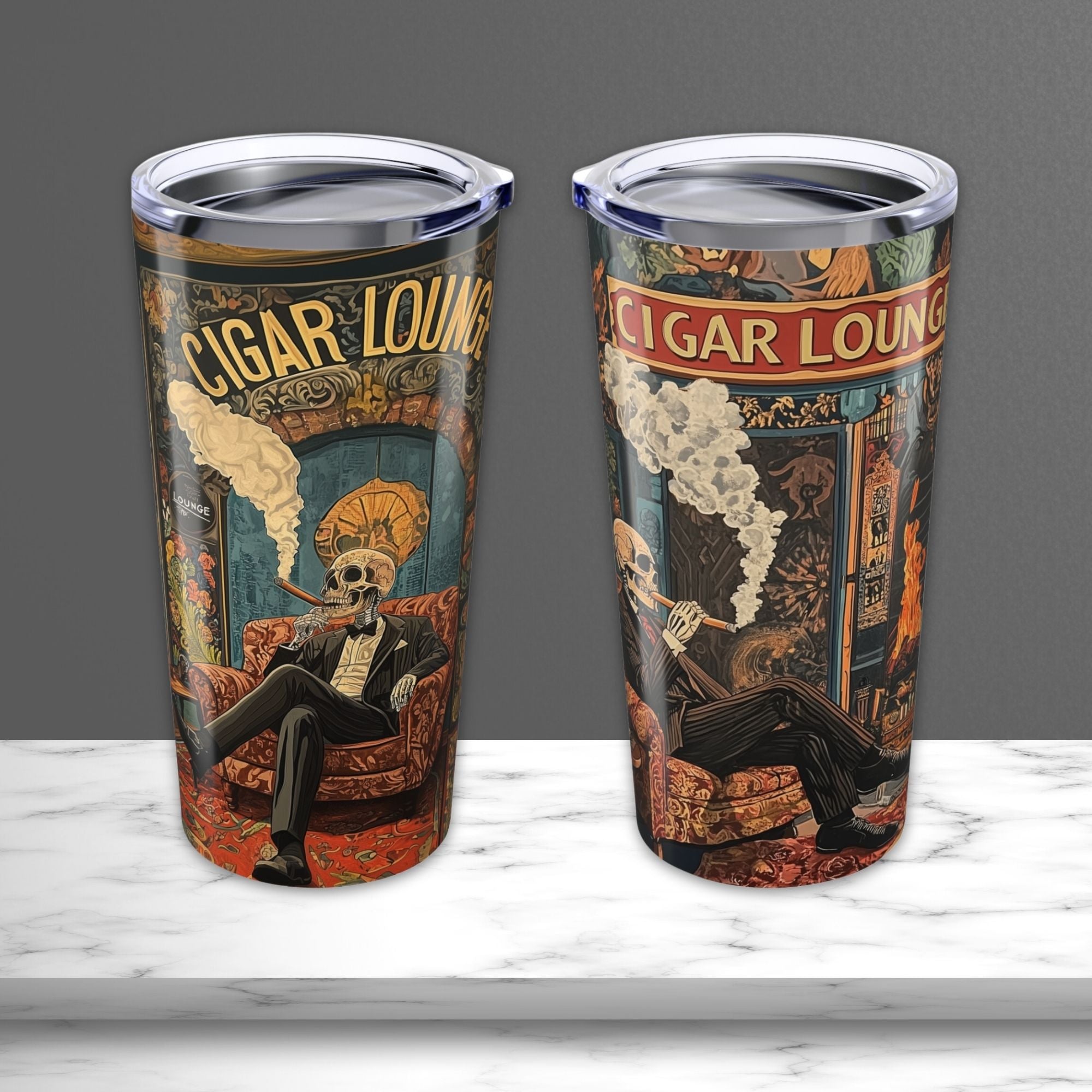 Cigar Lounge Skeleton 1 - 20 oz. Tumbler – Cigar Style Co.
