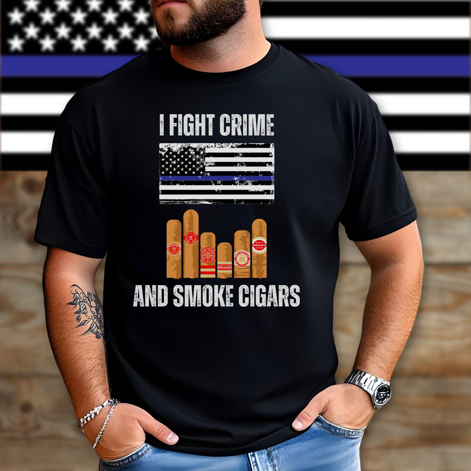 Cigar Police Blue Line Flag Cop T-Shirt – Cigar Style Co.