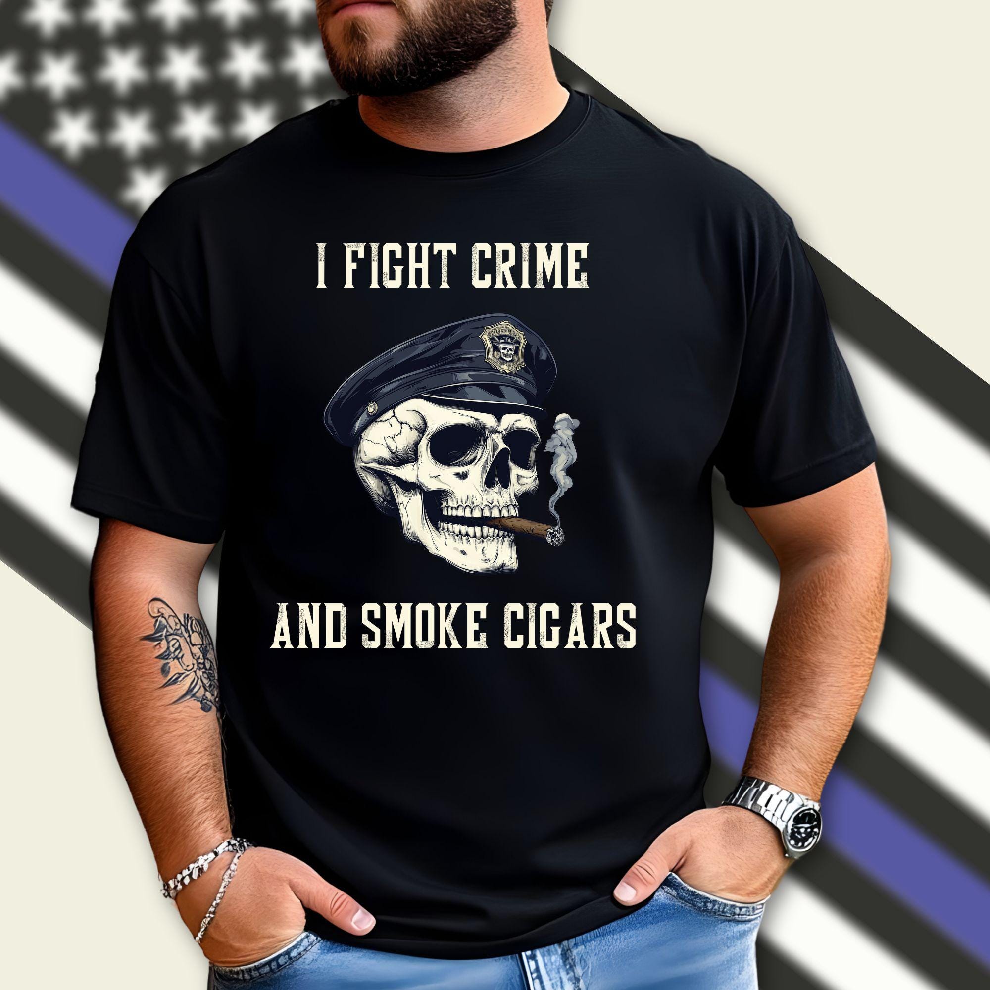 Cigar Police Officer Skull Cop T-Shirt 4 – Cigar Style Co.