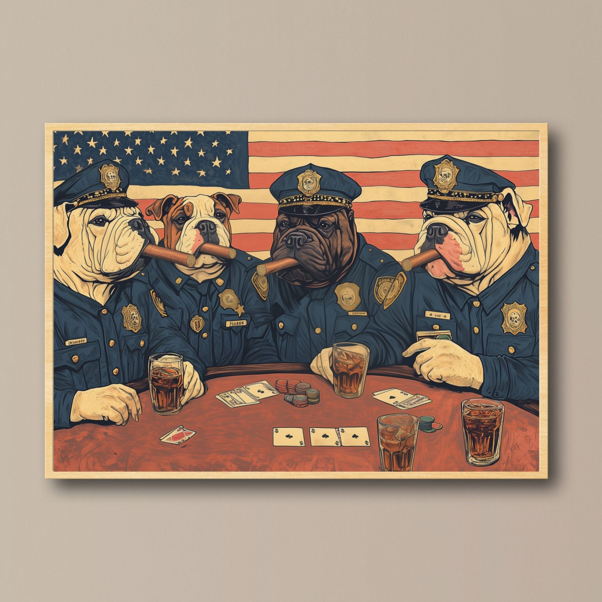 Police Bulldogs Vintage Cigars & Poker Poster – Cigar Style Co.