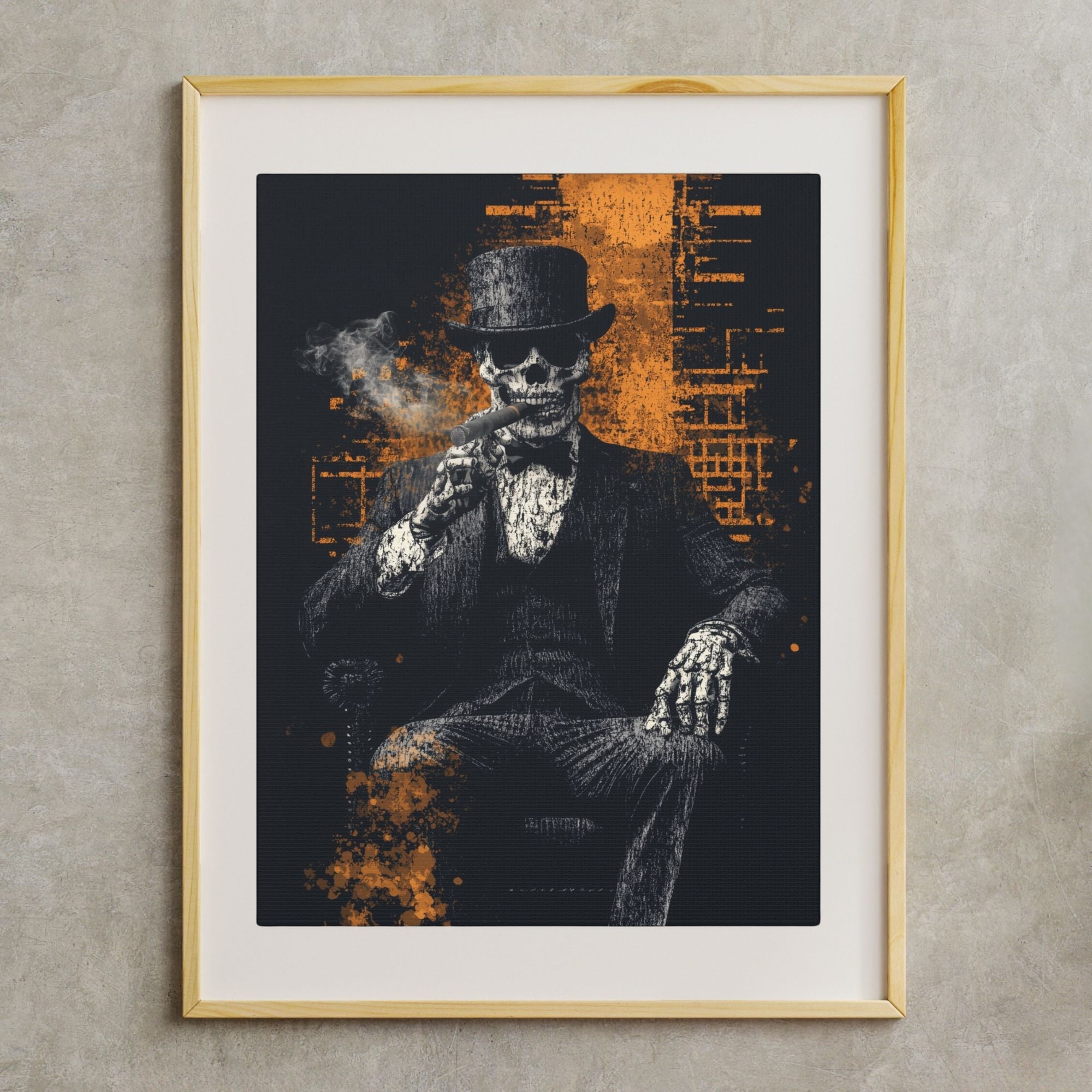 Retro Skeleton Cigar Lounge Wall Art Poster 2 – Cigar Style Co.